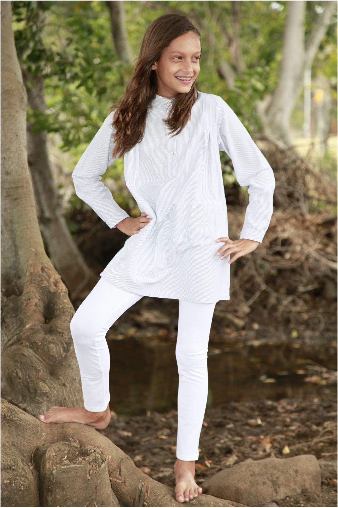 Pyjama Fille Sybille rayé Gris - L'orangerie