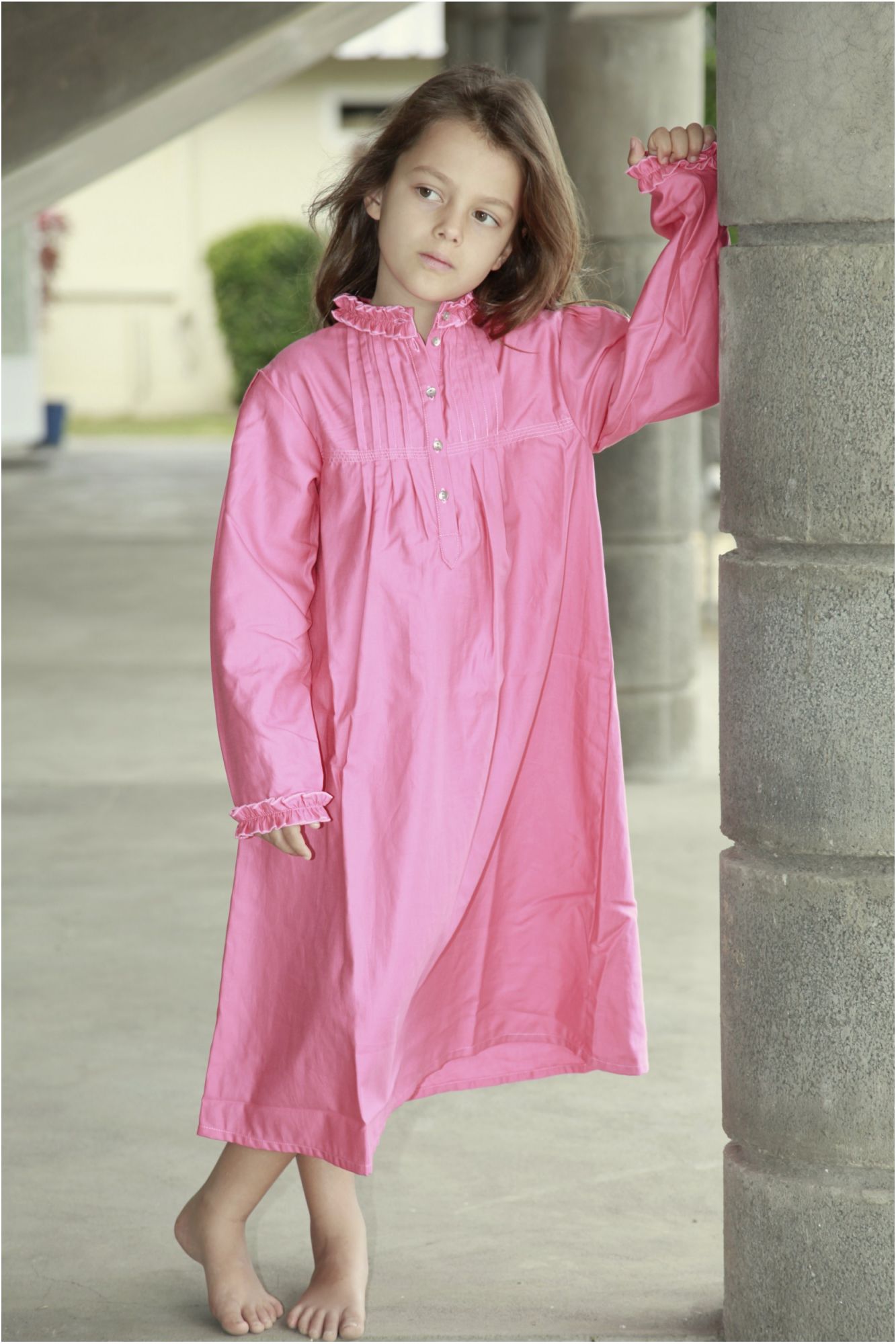 Chemise De Nuit Fille Bernadette Fuchsia Lorangerie