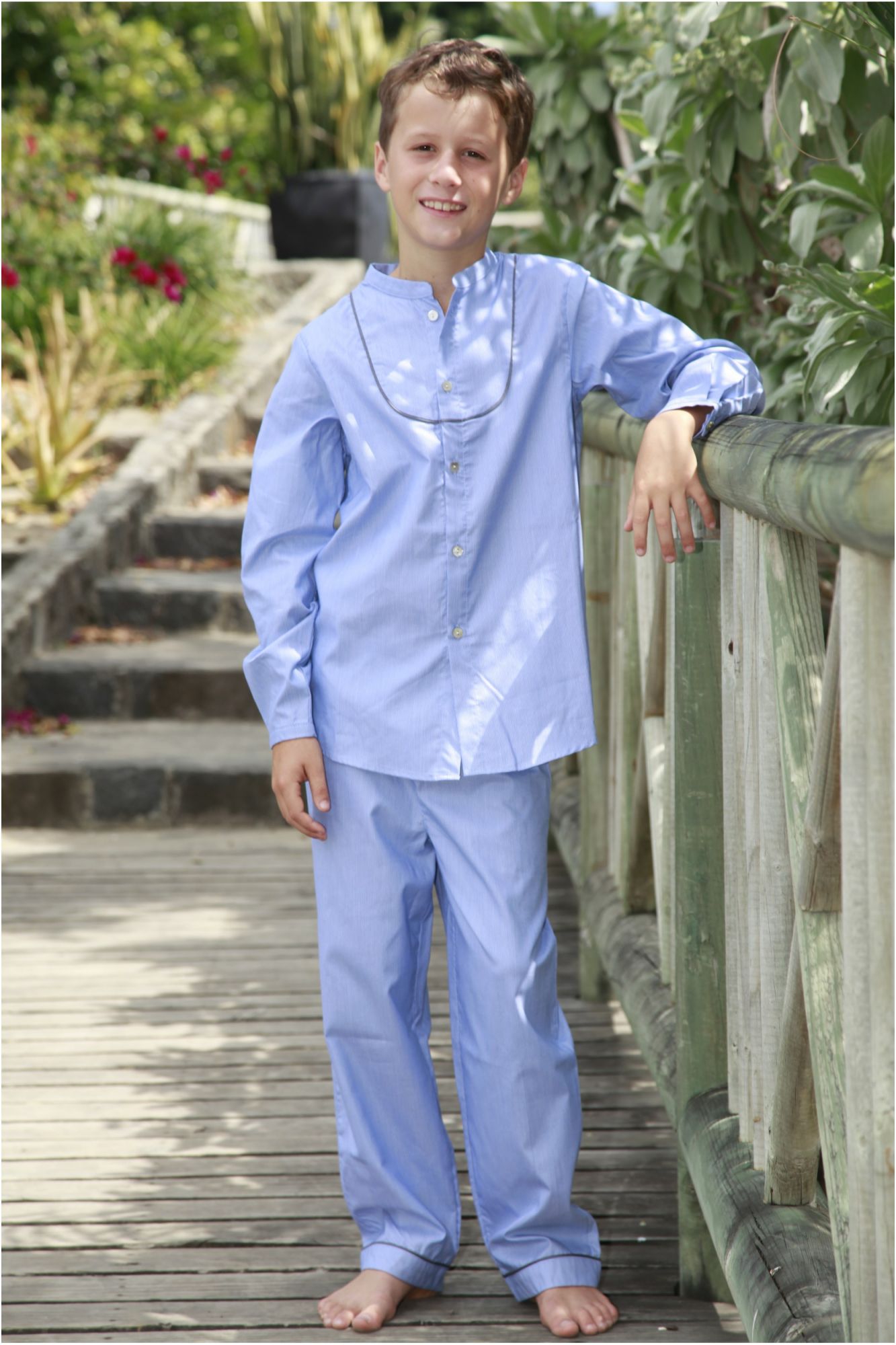 Pyjama Garçon Ulysse rayé ciel - L'orangerie