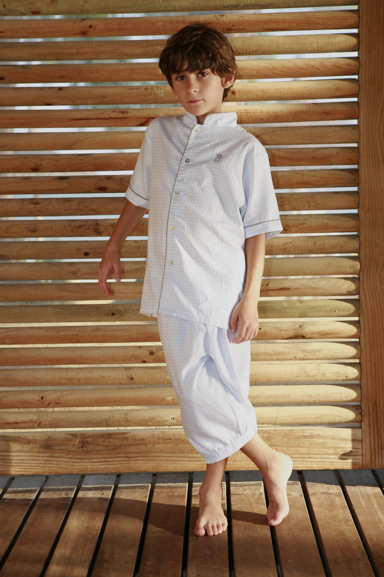 Pyjama Garçon Martin Vichy ciel - L'orangerie